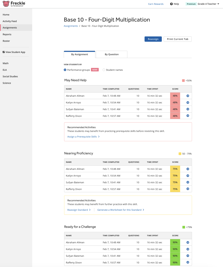 Introducing new Freckle Report recommendations for ELA and math ...